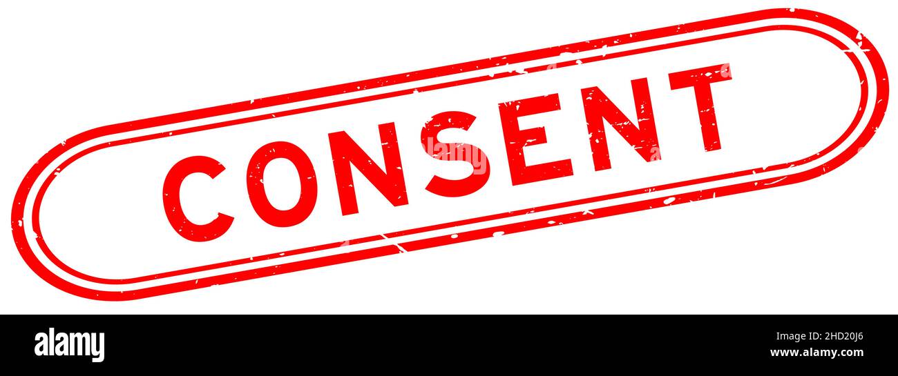 Grunge red consent word rubber seal stamp on white background Stock ...