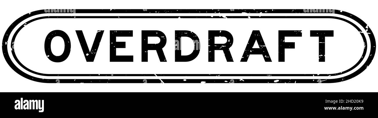 Grunge black overdraft word rubber seal stamp on white background Stock ...