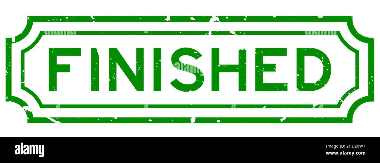 Grunge green finished word square rubber seal stamp on white background ...