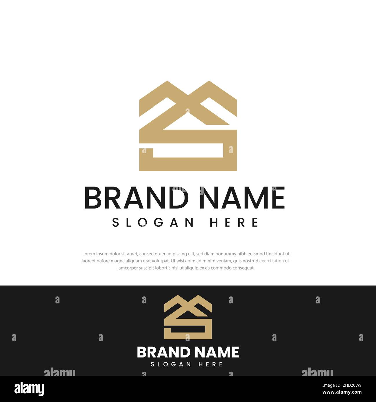 Logo vector illustration geometric initials S template design, house ...