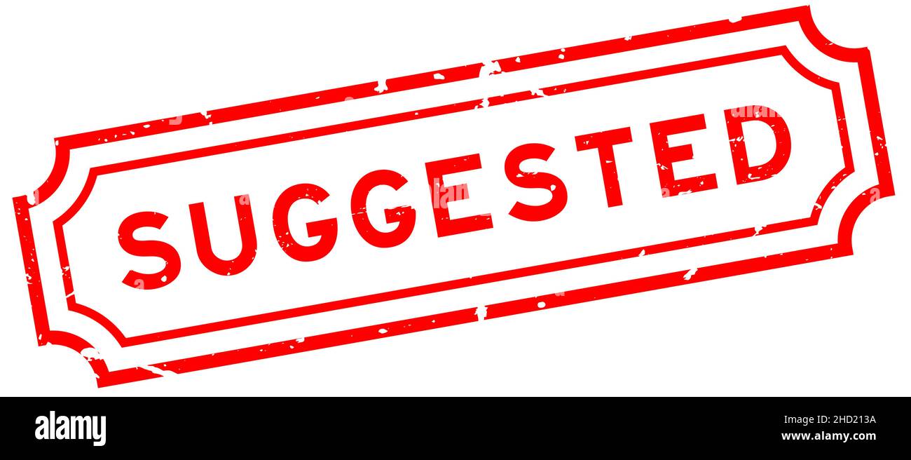 Grunge red suggested word rubber seal stamp on white background Stock ...