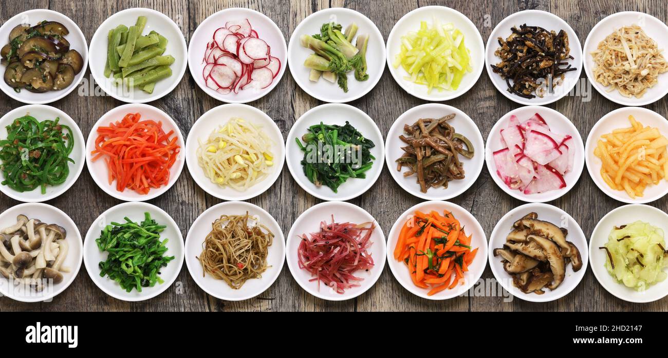 assorted namul, korean food Stock Photo - Alamy