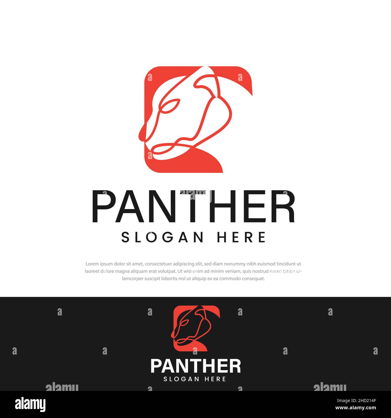 Simple line style panther head design logo, symbol, icon design ...