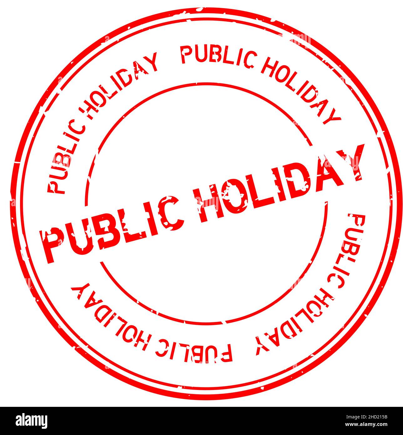 Grunge red public holiday word round rubber seal stamp on white background Stock Vector Image ...