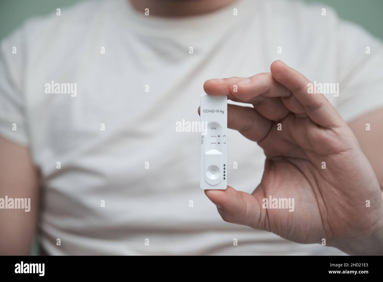 Positive test result by using rapid test device for COVID-19 Stock ...