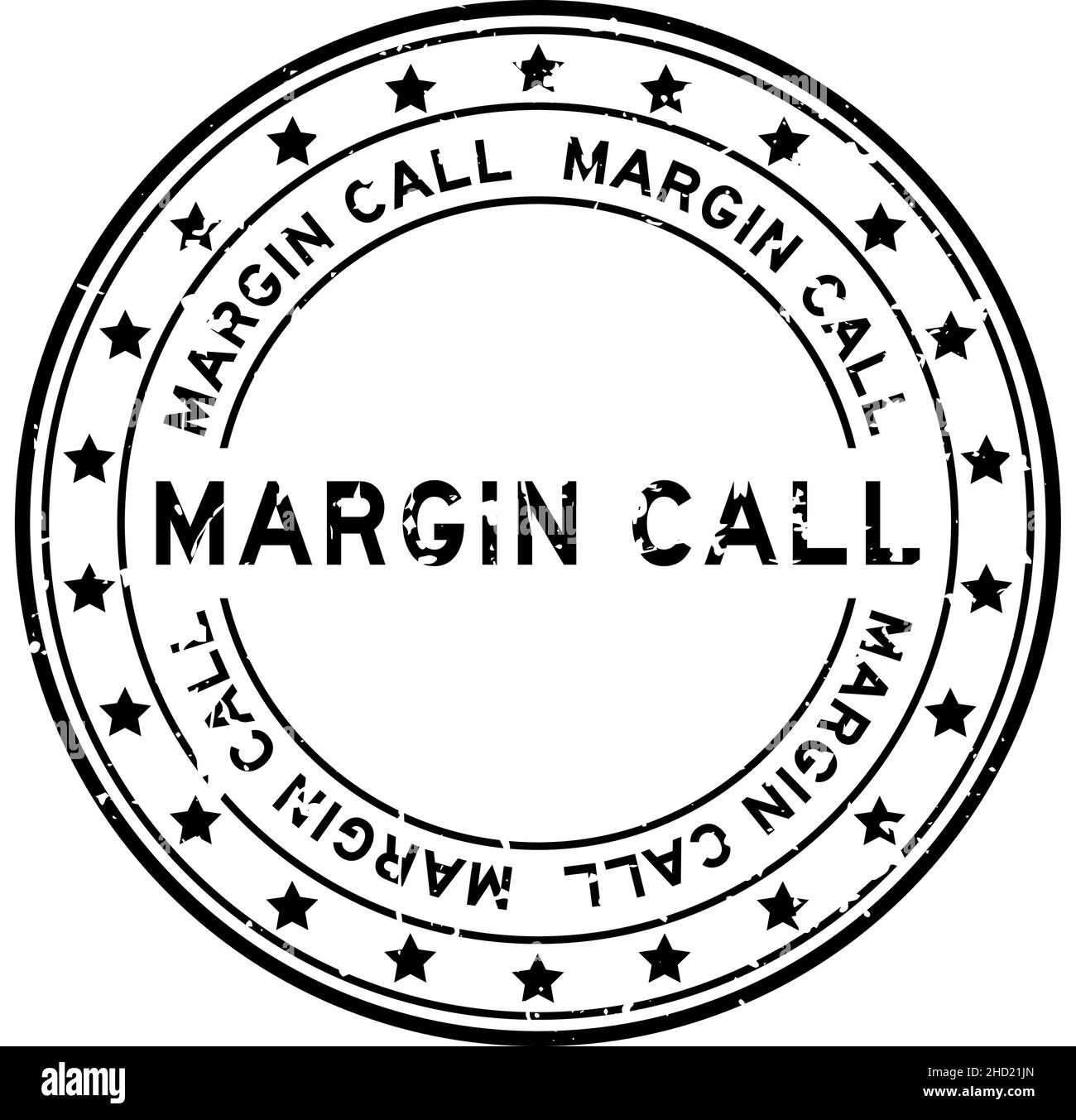 Grunge black margin call word with star icon round rubber seal stamp on white background Stock ...