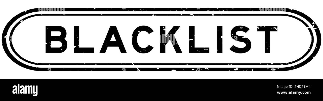 Grunge black blacklist word rubber seal stamp on white background Stock ...