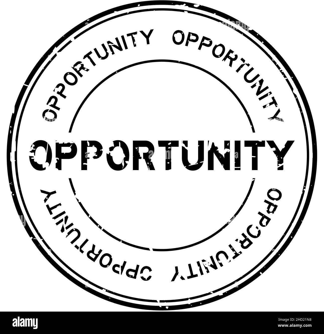 Grunge black opportunity word round rubber seal stamp on white ...