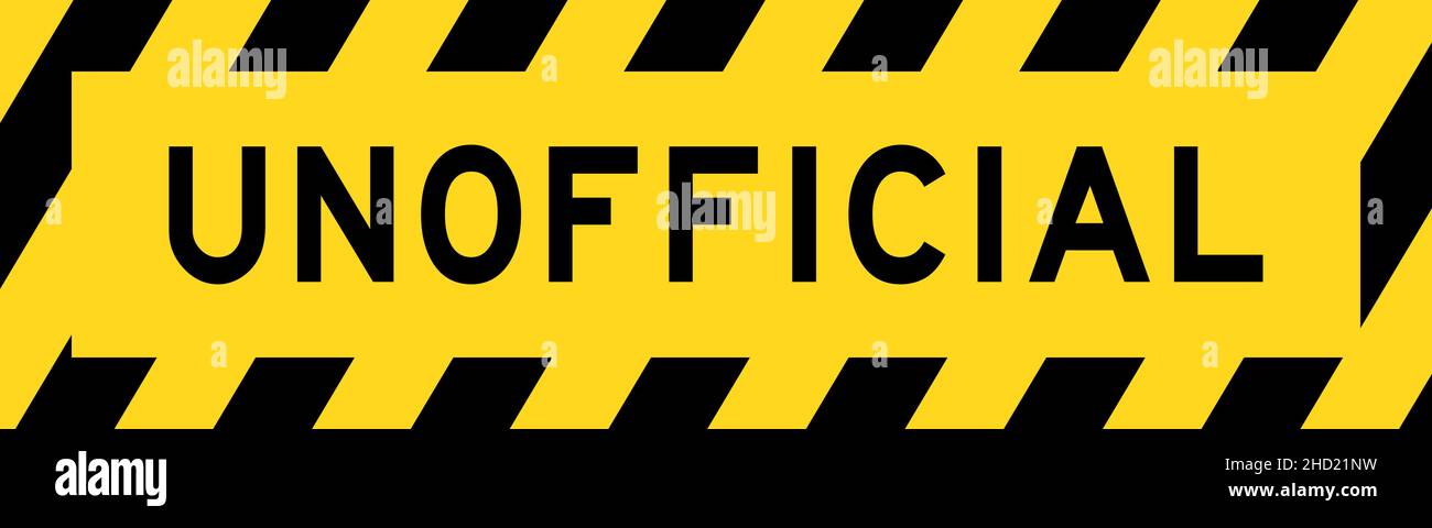 Yellow and black color with line striped label banner with word ...