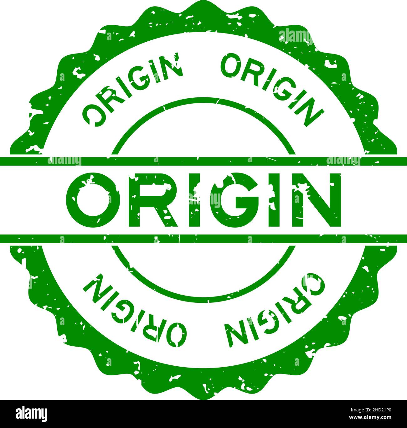 Grunge green origin word round rubber seal stamp on white background Stock Vector Image & Art ...