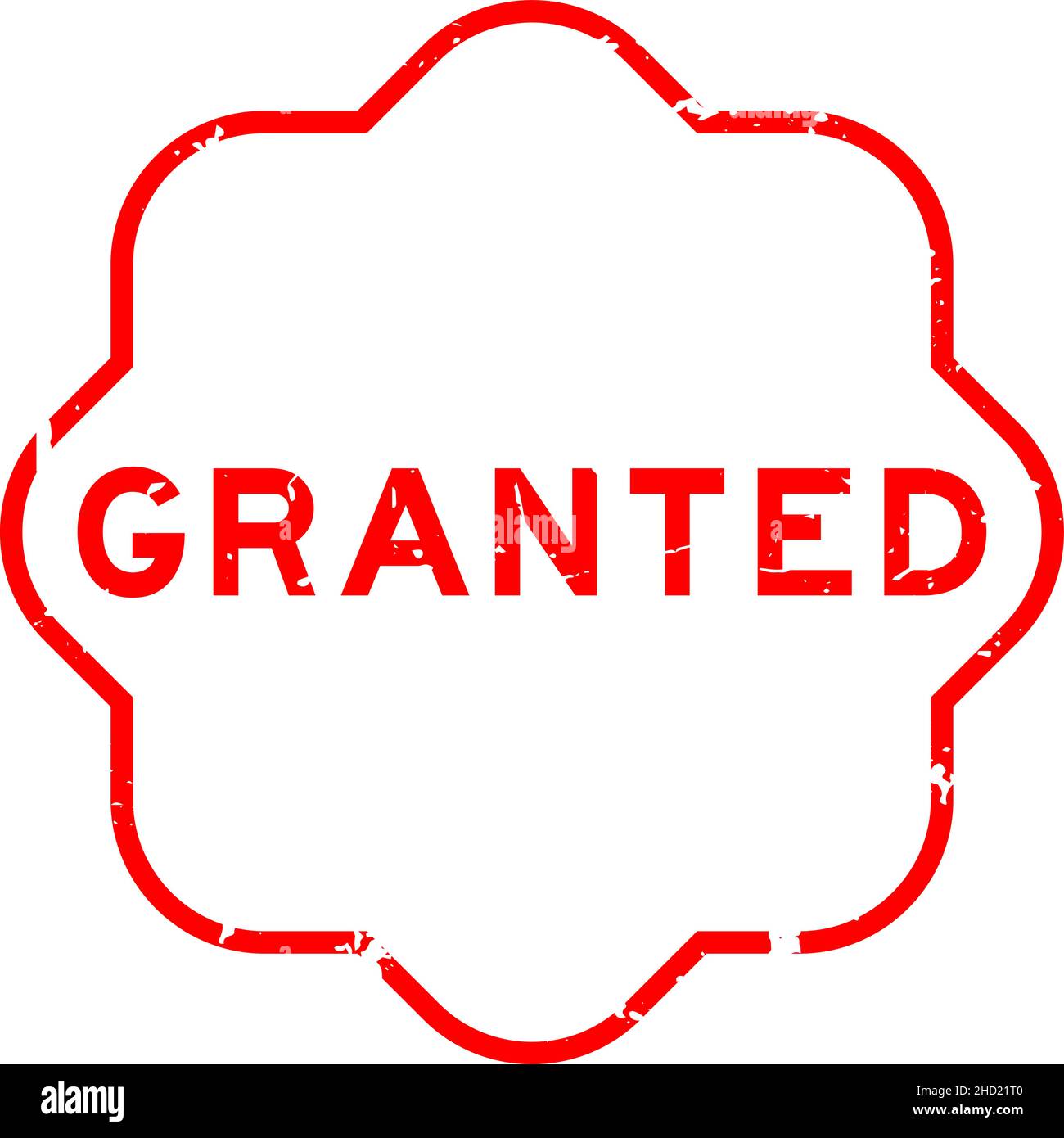 Grunge red granted word rubber seal stamp on white background Stock ...