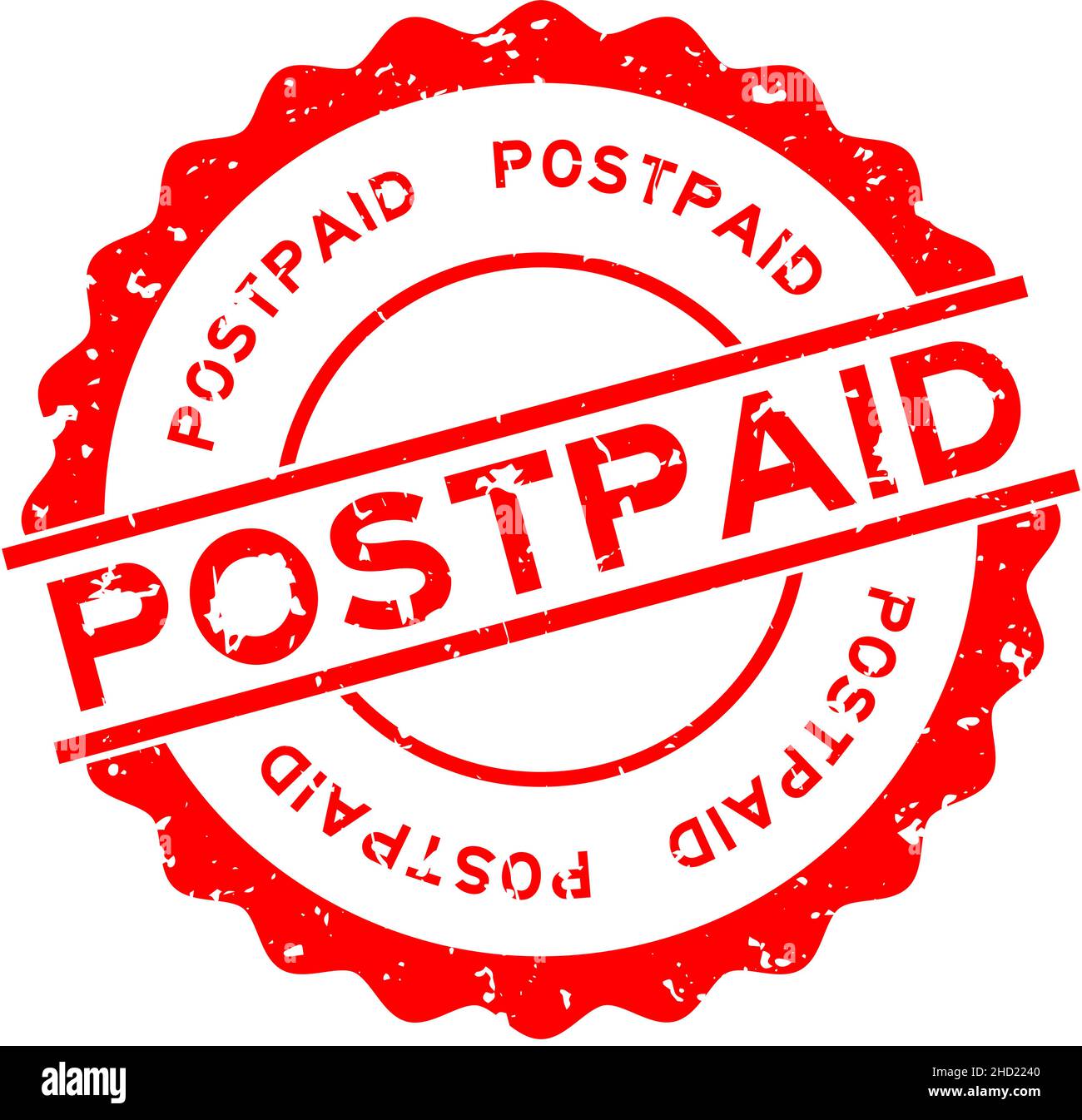 Grunge red postpaid word round rubber seal stamp on white background Stock Vector Image & Art ...
