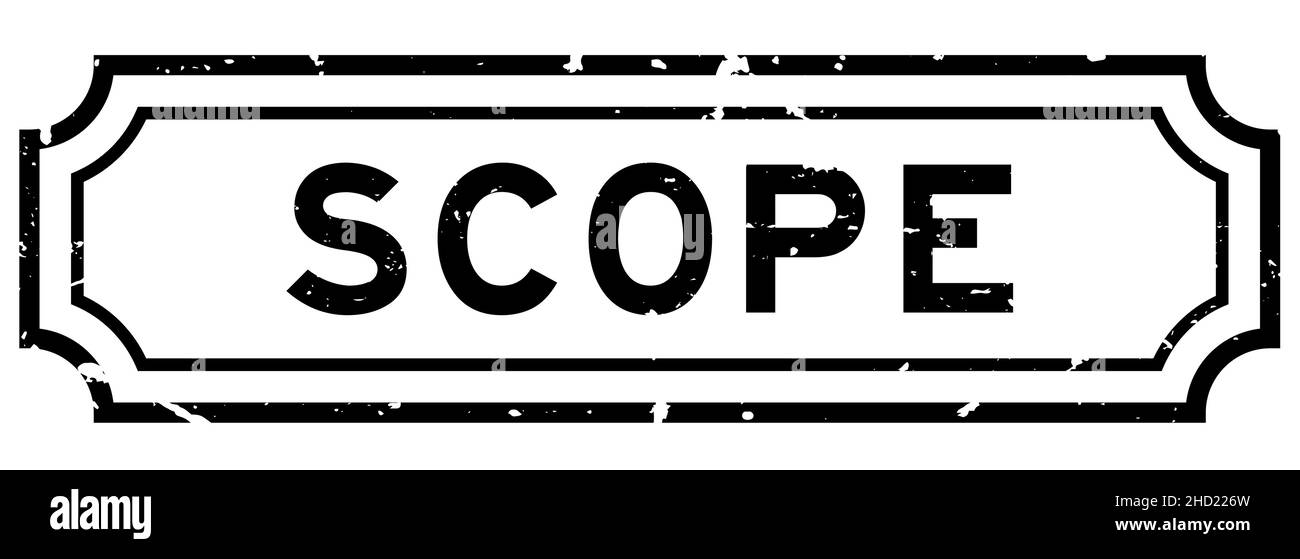 Grunge black scope word rubber seal stamp on white background Stock ...