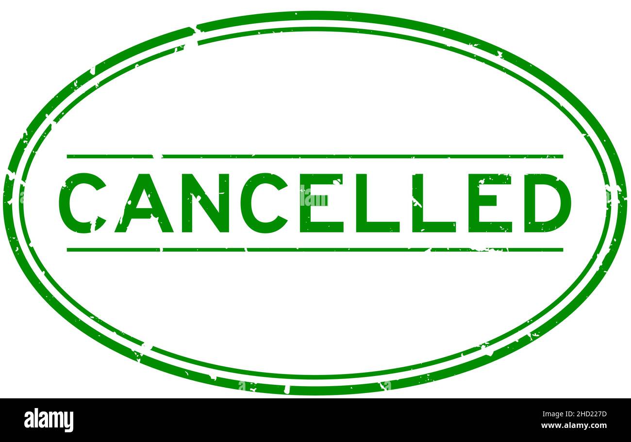 Grunge green cancelled word oval rubber seal stamp on white background Stock Vector Image & Art ...