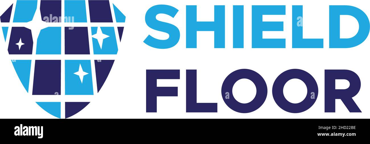 Modern colorful design SHIELD FLOOR logo design Stock Vector Image ...