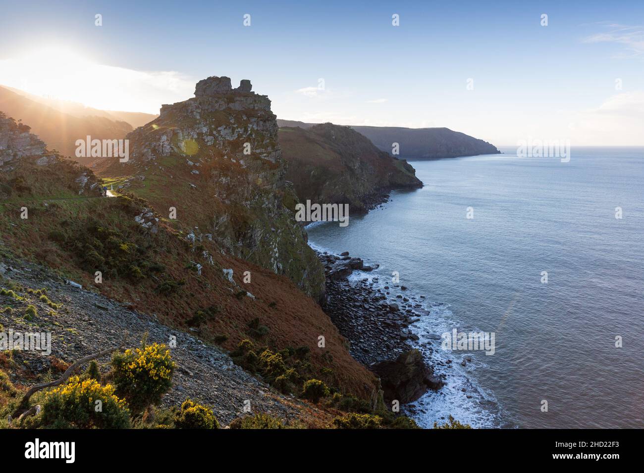 "Castle Rock", Valley of the Rocks, Exmoor National Park, North Devon ...