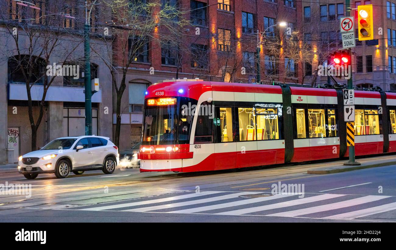 Bombardier Tramway or Streetcar, Toronto, Canada Stock Photo - Alamy