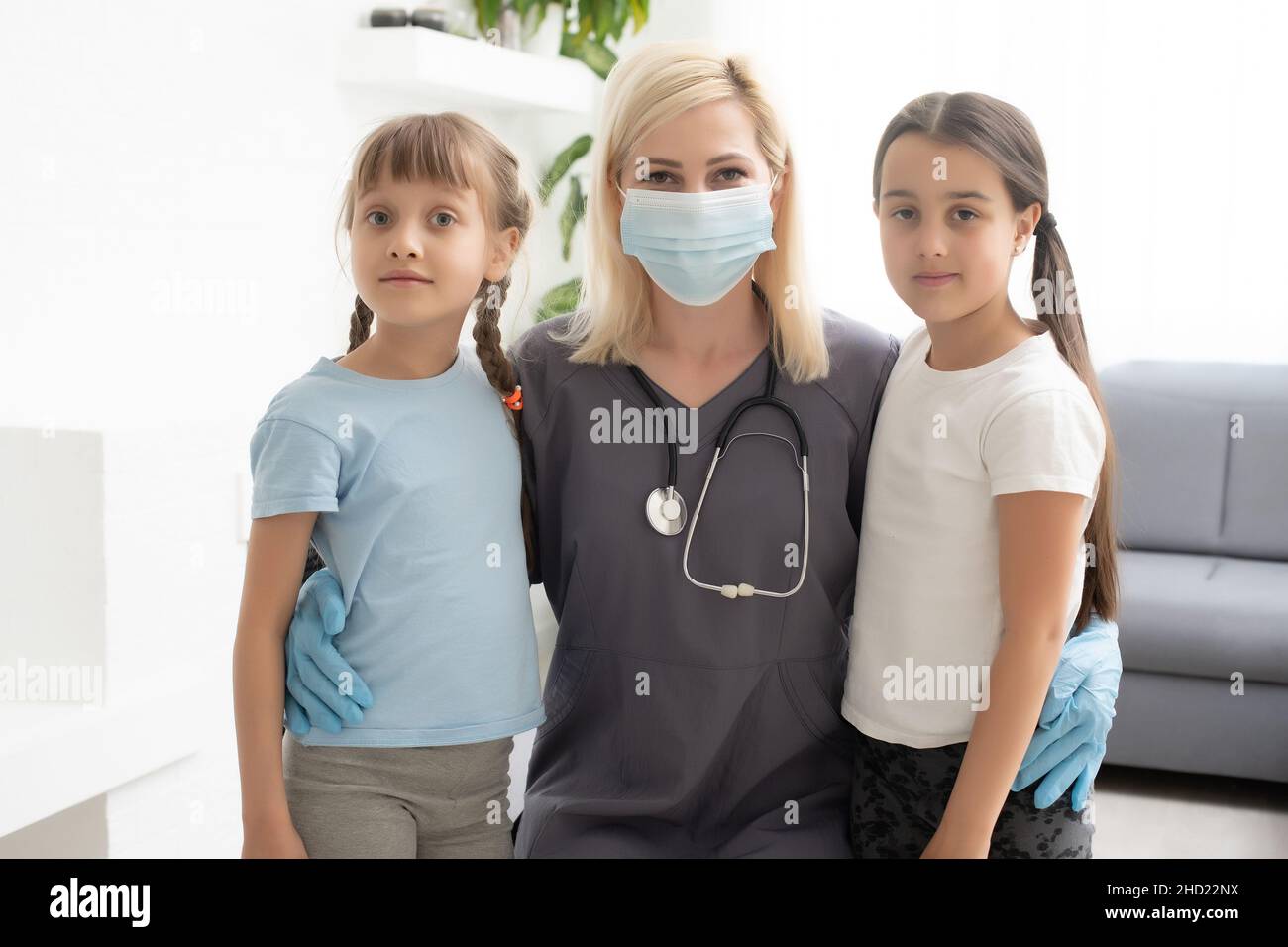 Little girl at the doctor's - pediatric checkup Stock Photo - Alamy