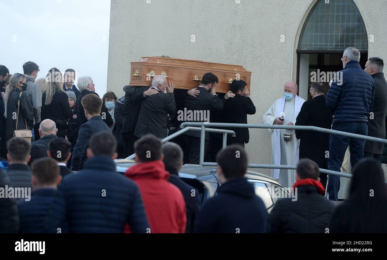 Mourners attend the funeral service for Nathan Corrigan, 20, at St ...