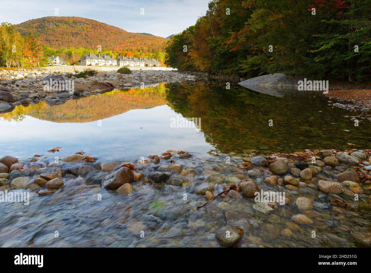 Autumn foliage on Little Coolidge Mountain from along the East Branch ...