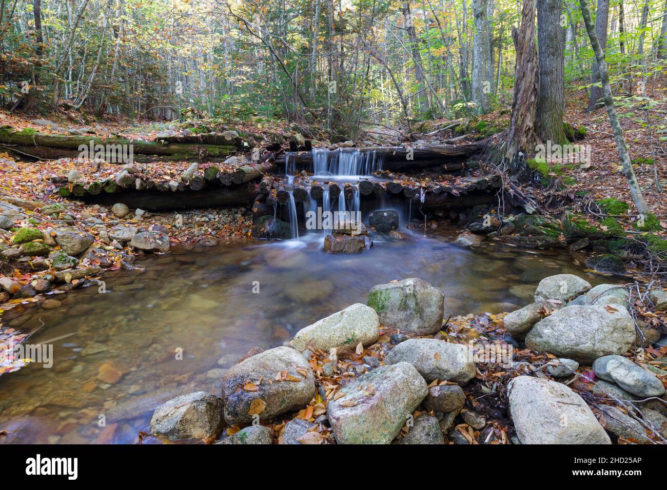 Remnants of an abandoned wooden dam on Tecumseh Brook in Waterville ...