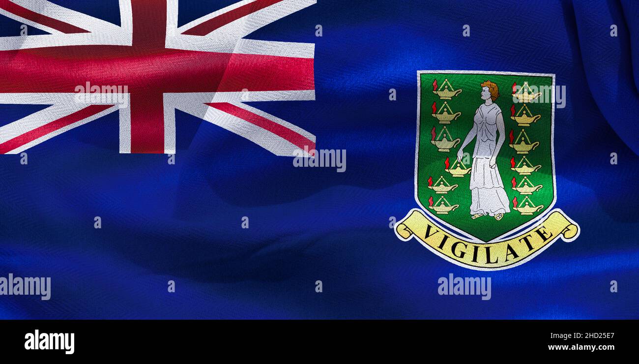 3D-Illustration of a British Virgin Islands flag - realistic waving ...