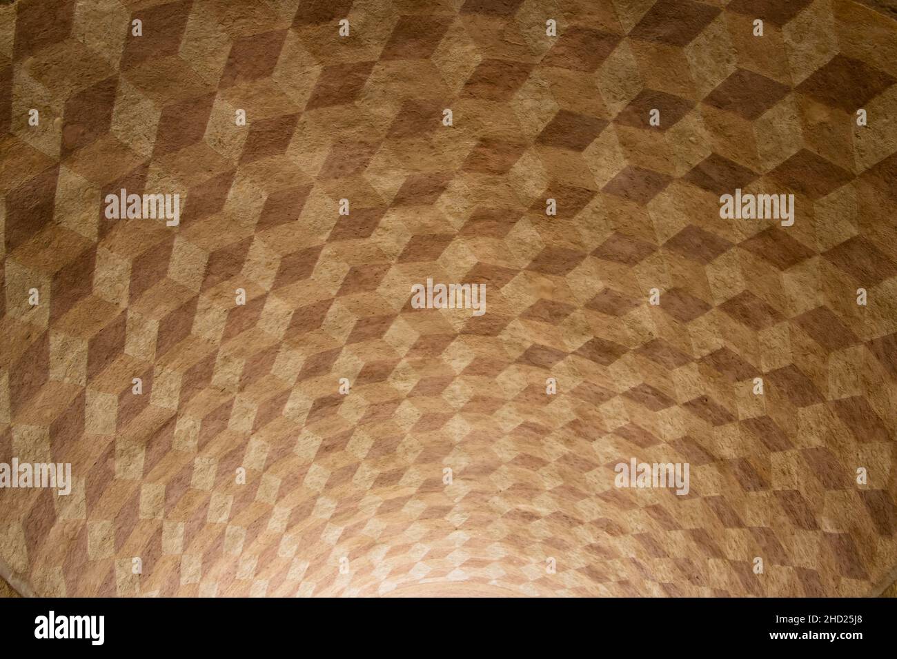 Ancient geometric hexagon pattern painted in a arch for background ...