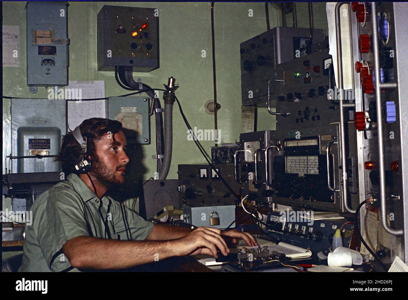 Radio Officer Peter J Robinson (self portrait), Radio Room SS Texaco ...