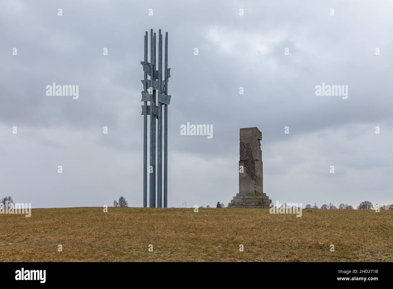 Grunwald, Poland - 05 February 2018: The fields and monuments of the ...