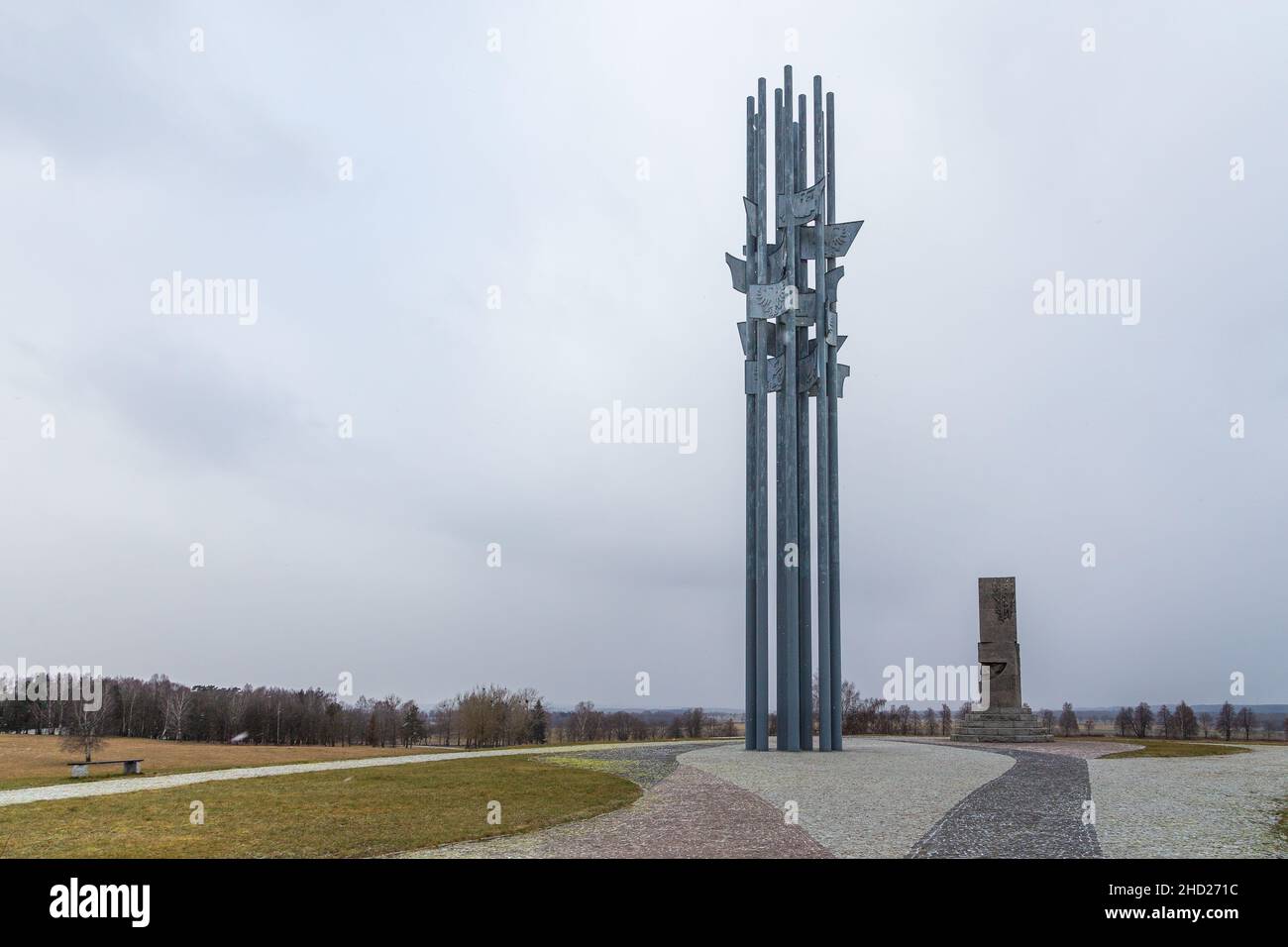 Grunwald, Poland - 05 February 2018: The fields and monuments of the ...