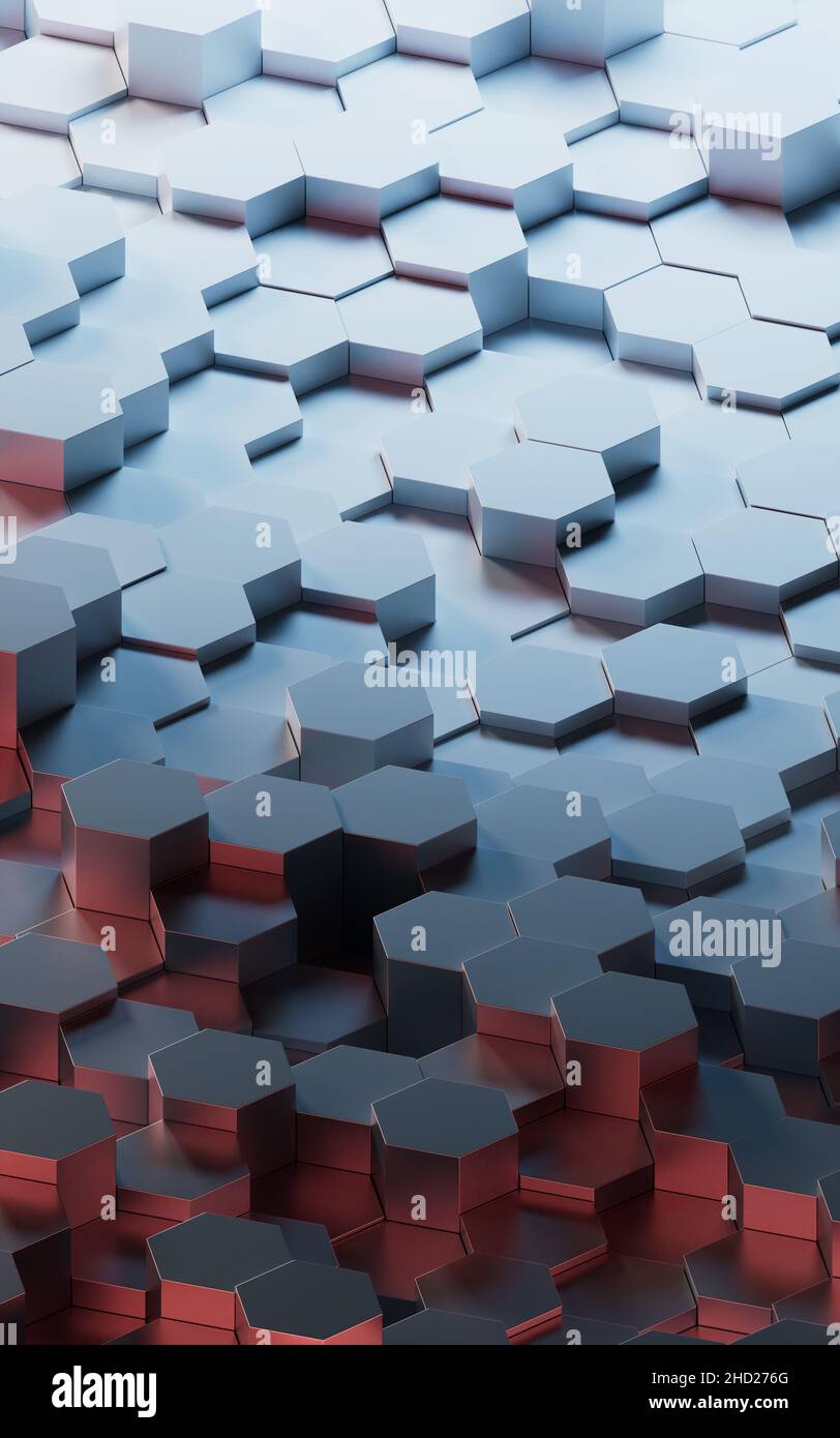 Hexagonal scientific and technological materials, 3d rendering. Computer digital drawing Stock ...