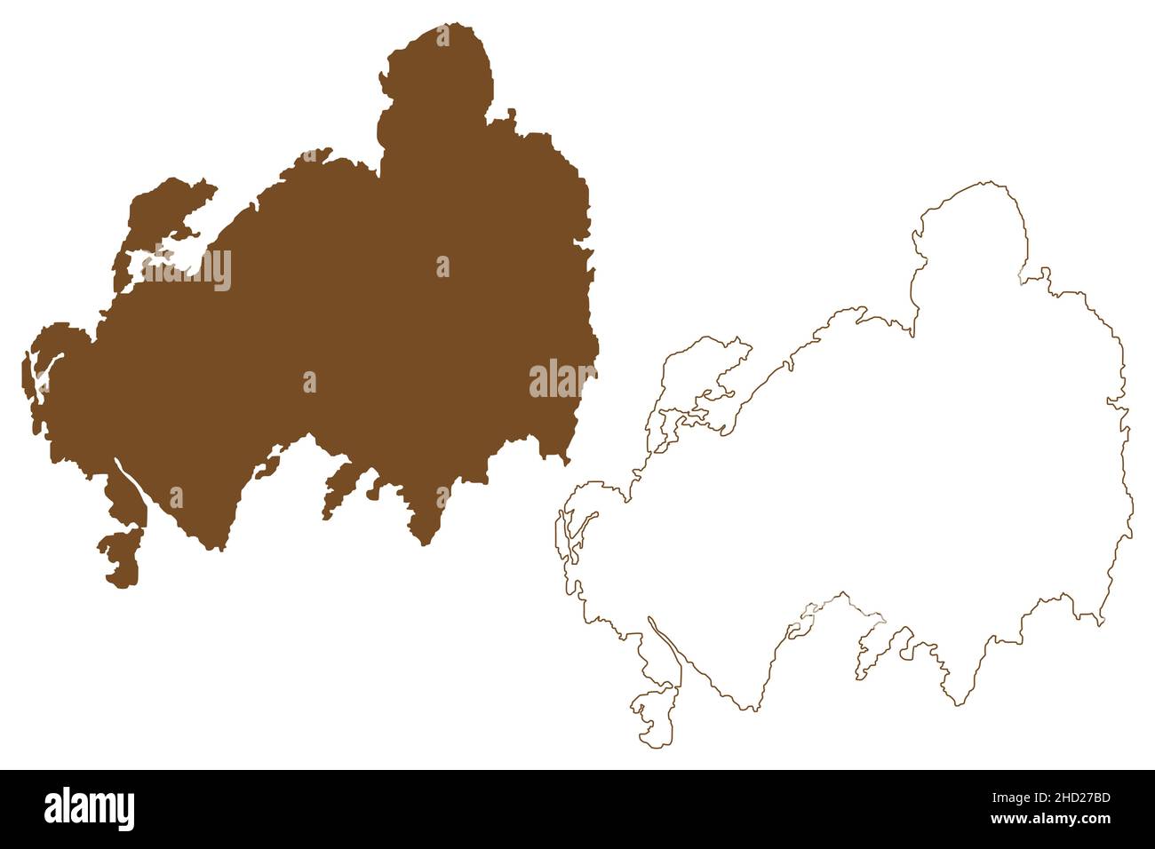 Orust island (Kingdom of Sweden) map vector illustration, scribble ...