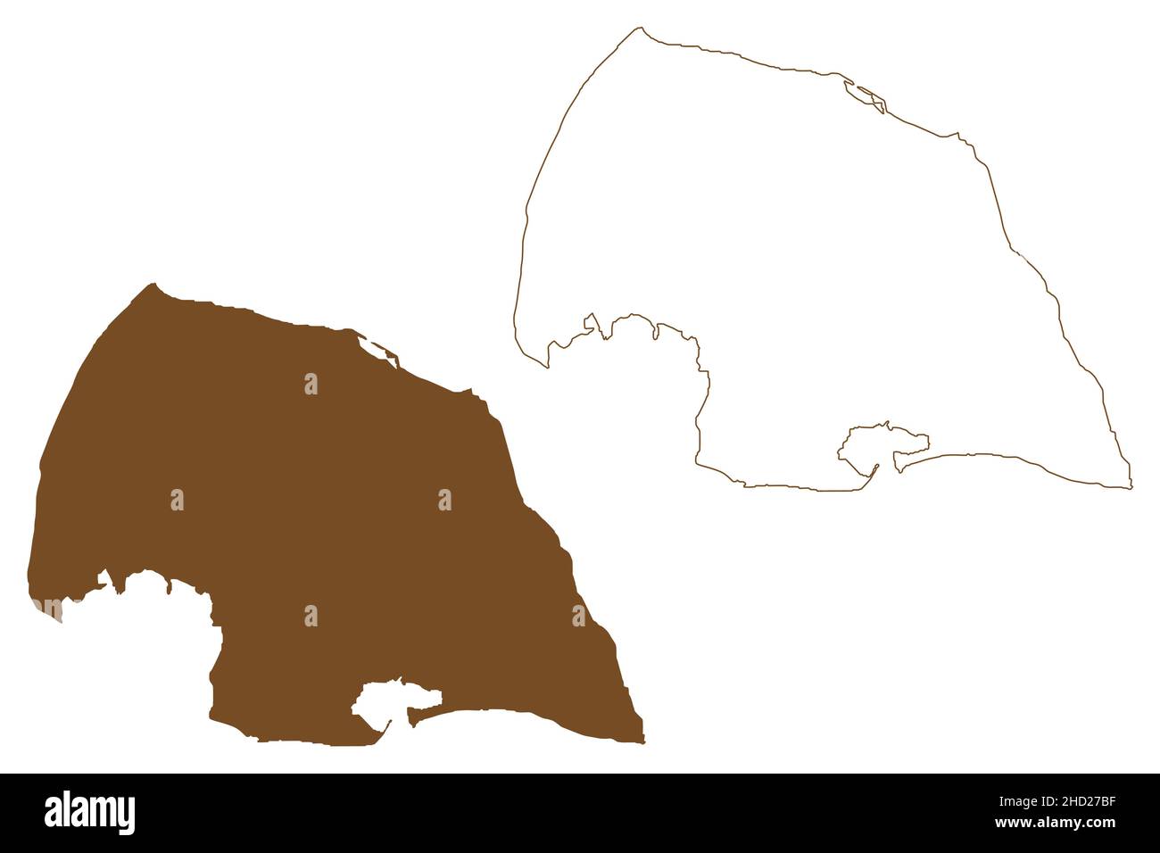 Fehmarn island (Baltic Sea, Federal Republic of Germany) map vector ...