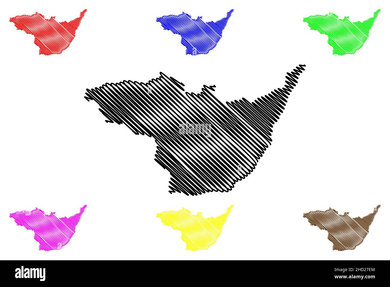 Senapati district (Manipur State, Republic of India) map vector ...