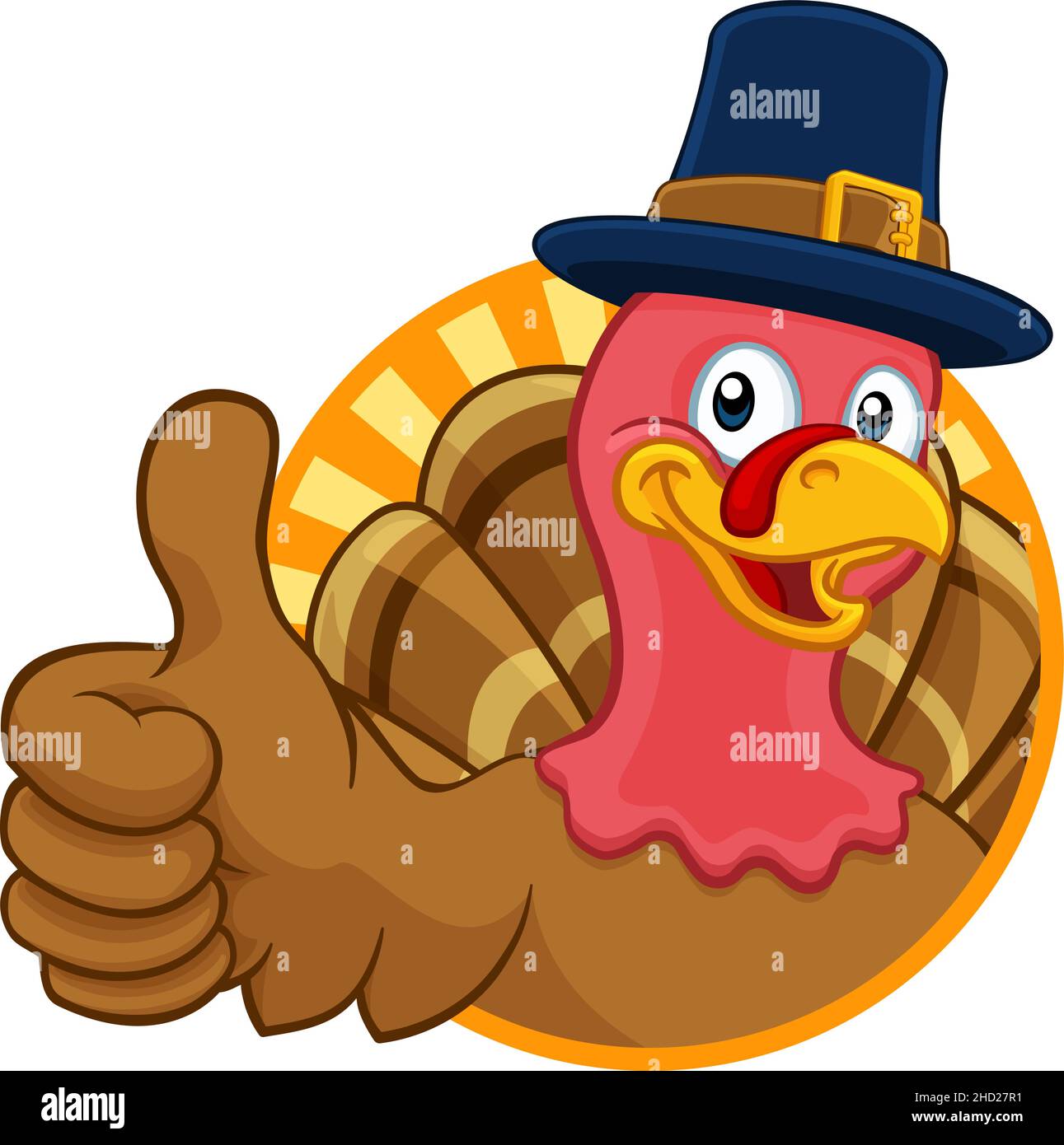 Turkey Pilgrim Hat Thanksgiving Cartoon Character Stock Vector Image ...