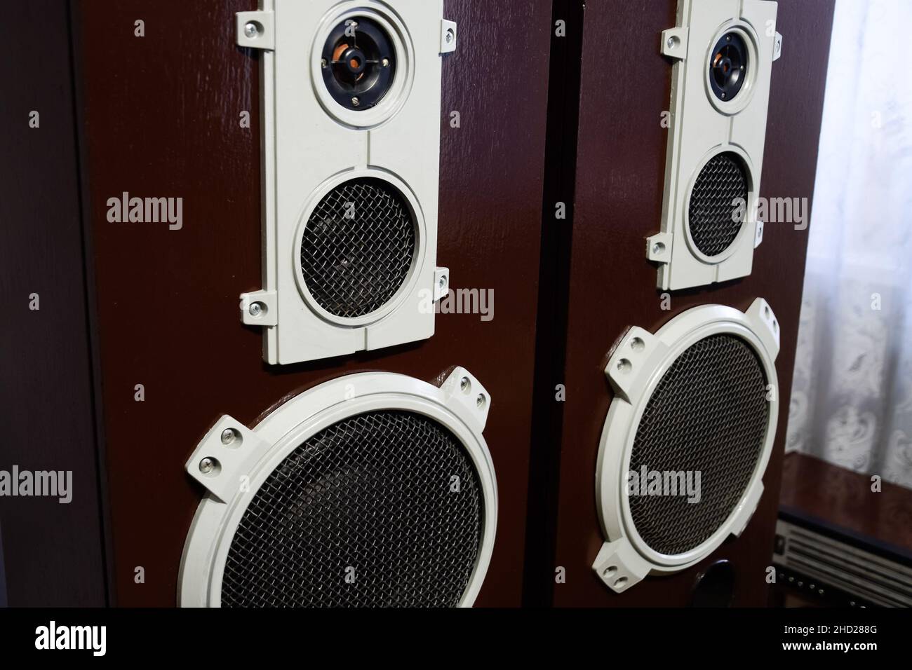 Music speakers vintage speakers. the Vintage speakers Stock Photo - Alamy