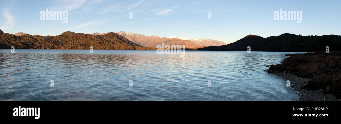 Evening panoramic view of Rara Daha or Mahendra Tal Lake - Rara trek ...