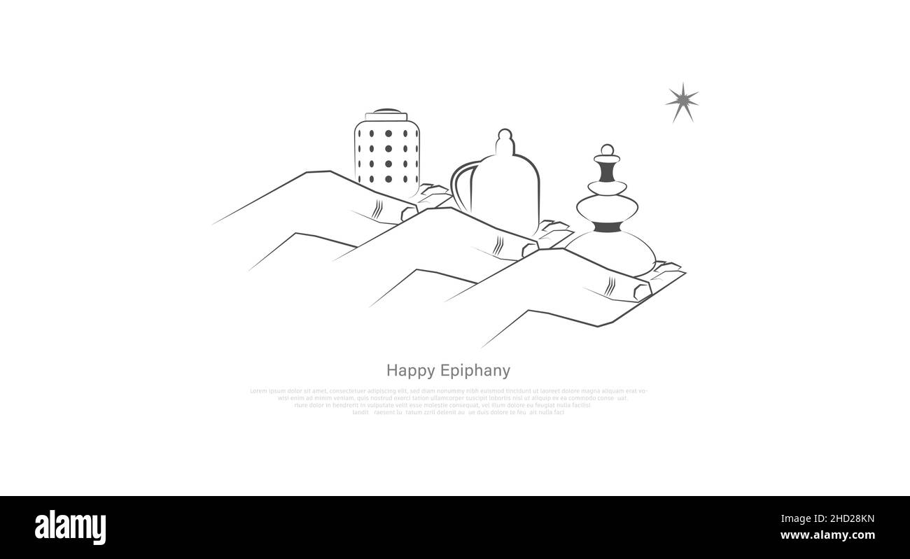 Vector illustration of Epiphany, a Christian festival. Abstract hands ...