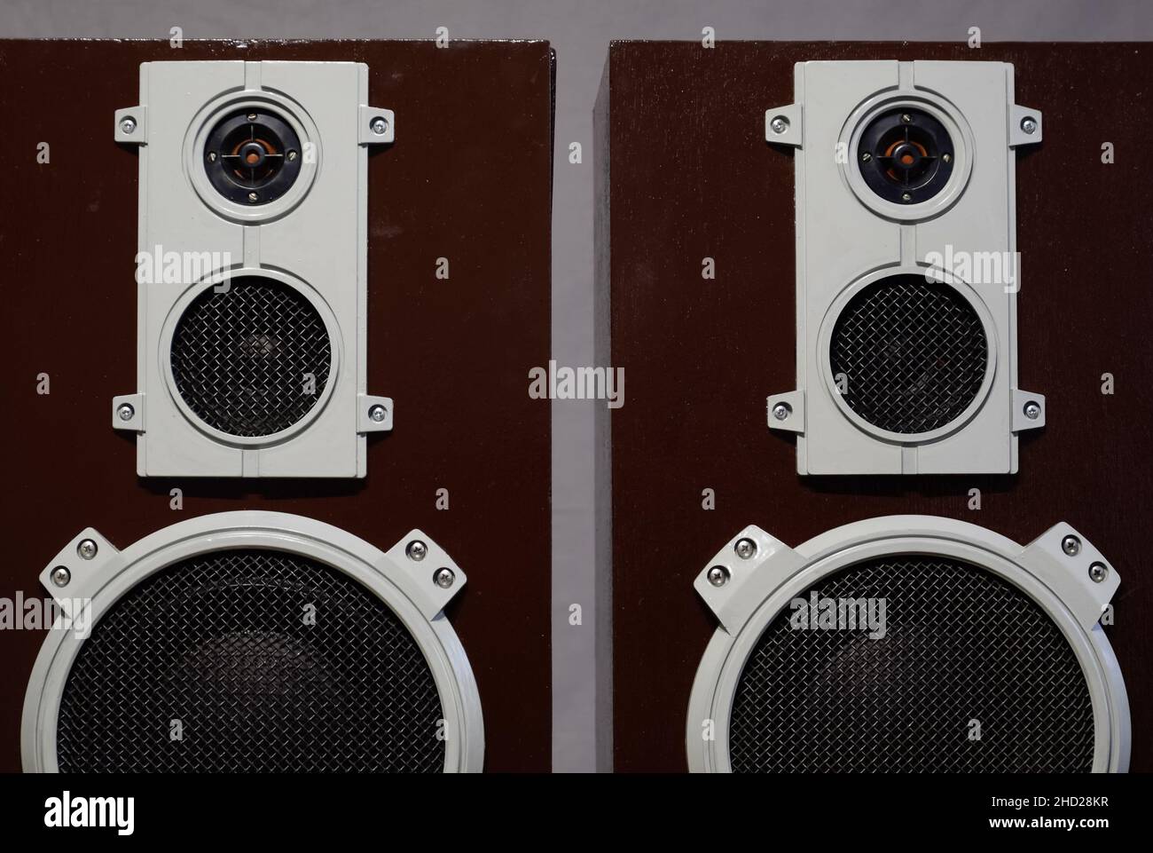 Music speakers vintage speakers. the Vintage speakers Stock Photo - Alamy