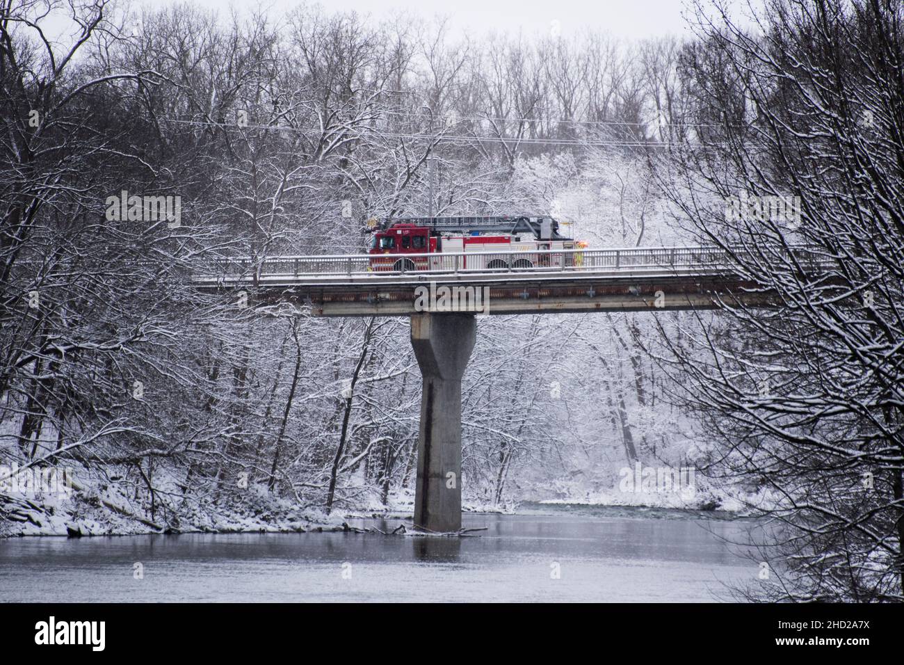 Firetruck on a bridge hi-res stock photography and images - Alamy