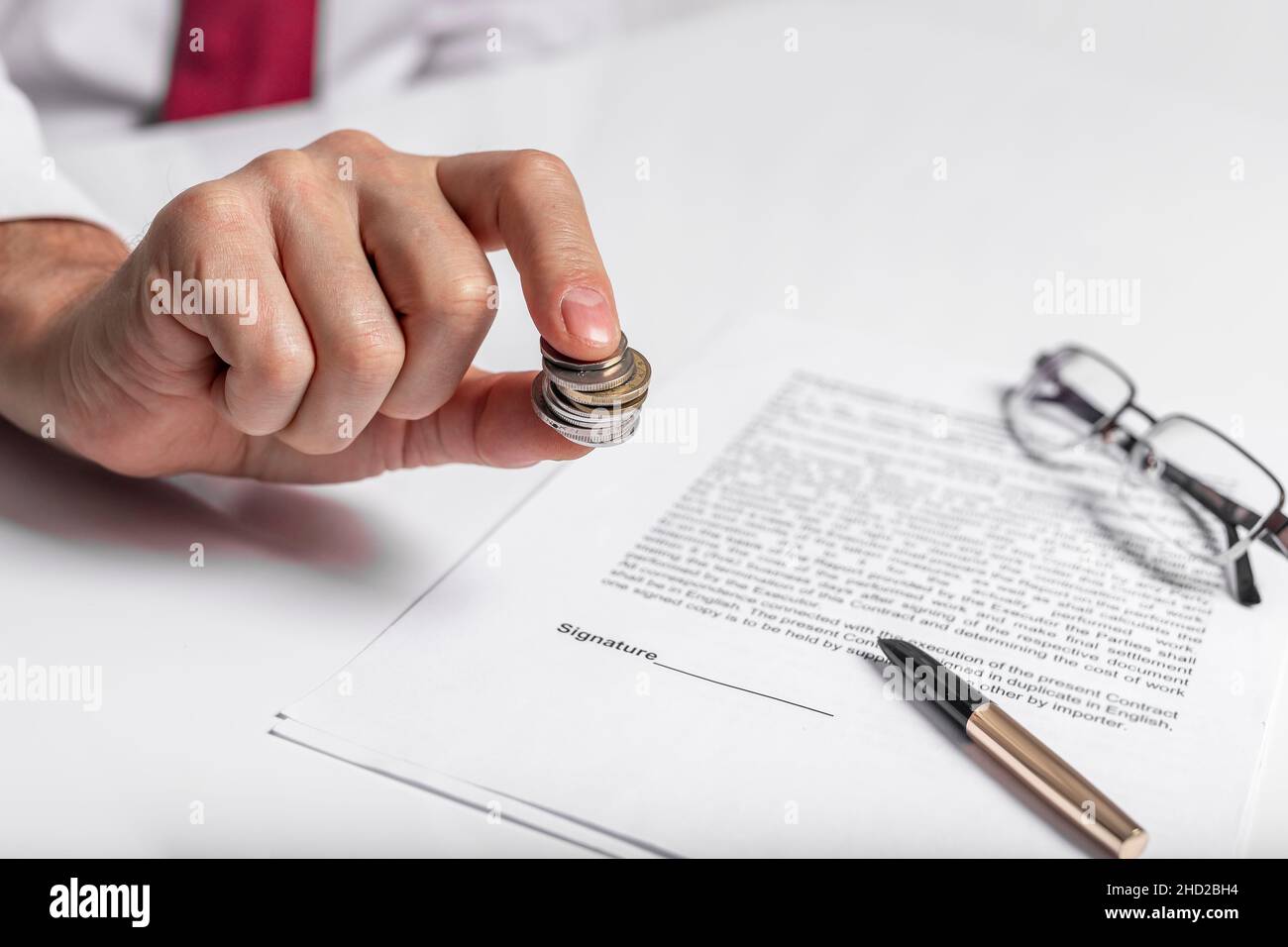 Contract signing concept. Verifying and certifying documents Stock ...