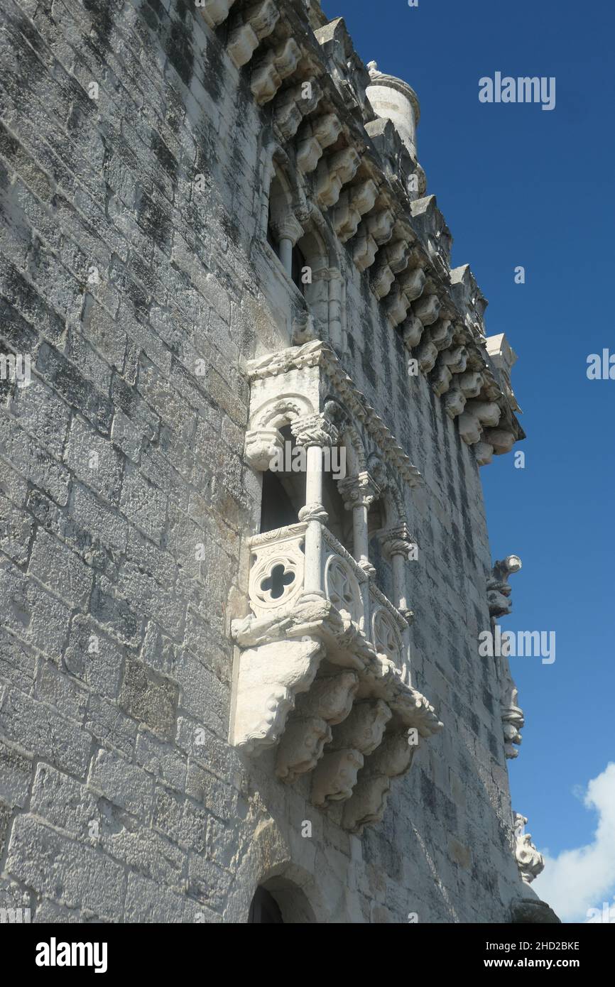 Belem tower Lisburn Portugal balcony view views old style type castle ...