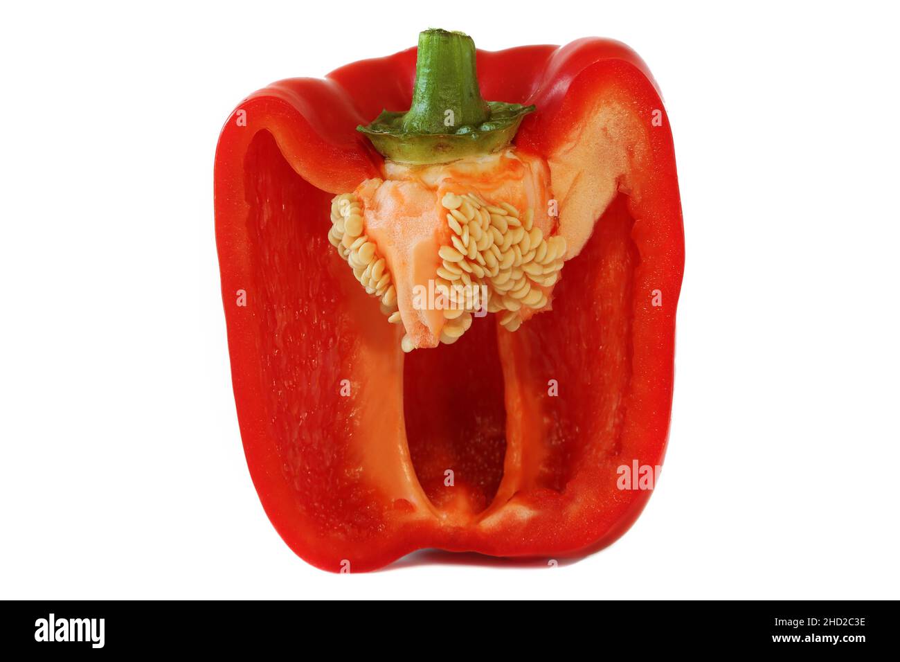 cross section of red bell pepper Stock Photo - Alamy