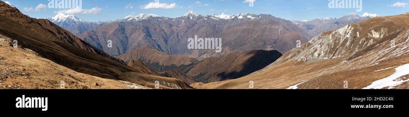 Panoramic view from Jang La pass to Lower Dolpo area, Guerrilla trek ...