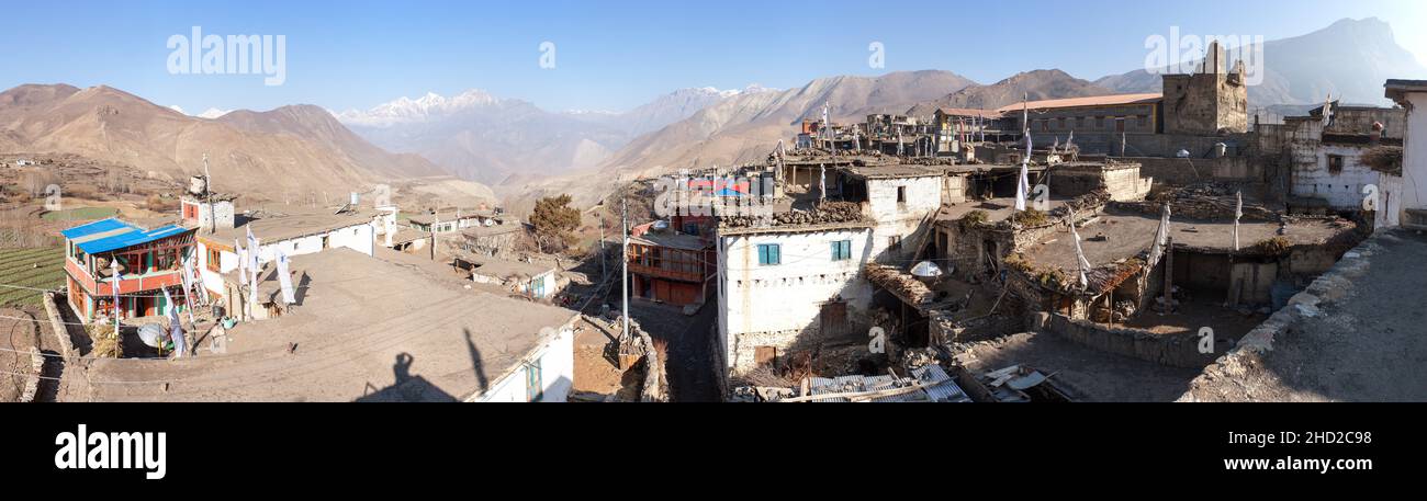 Panoramic view of Jharkot village, one of the best villages in round ...