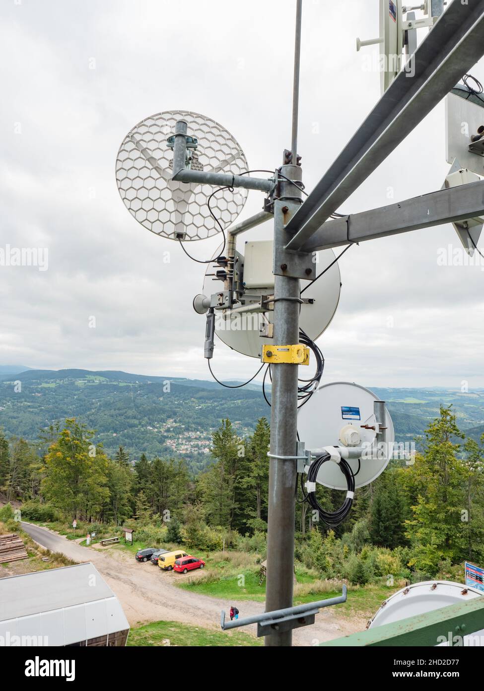 Climb up to communication Tower with antennas such a Mobile phone tower. 9th of September 2021 ...