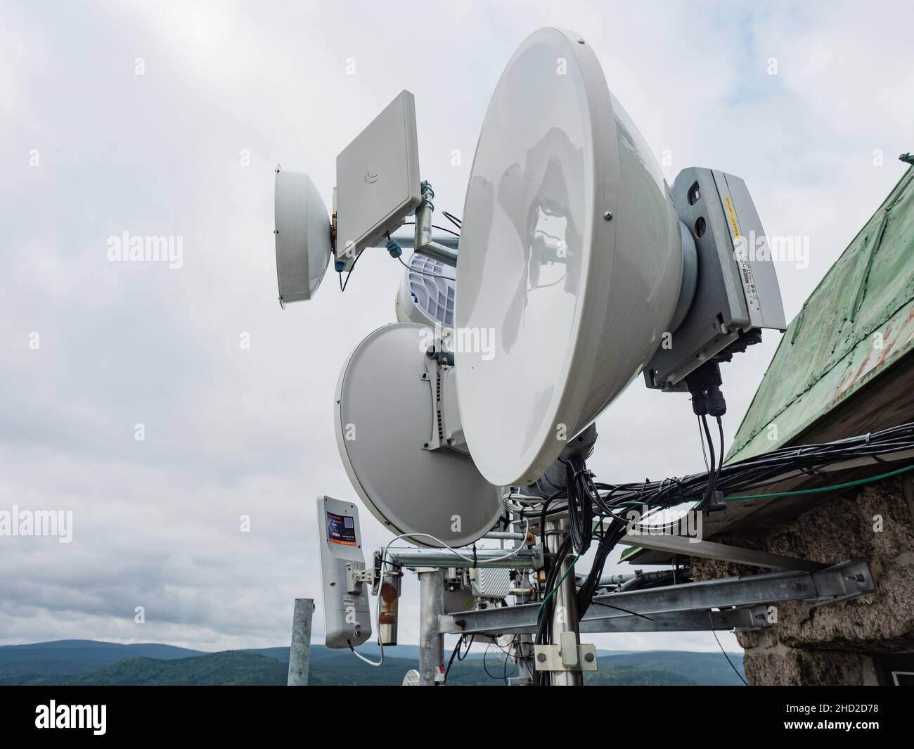 Climb up to communication Tower with antennas such a Mobile phone tower. 9th of September 2021 ...