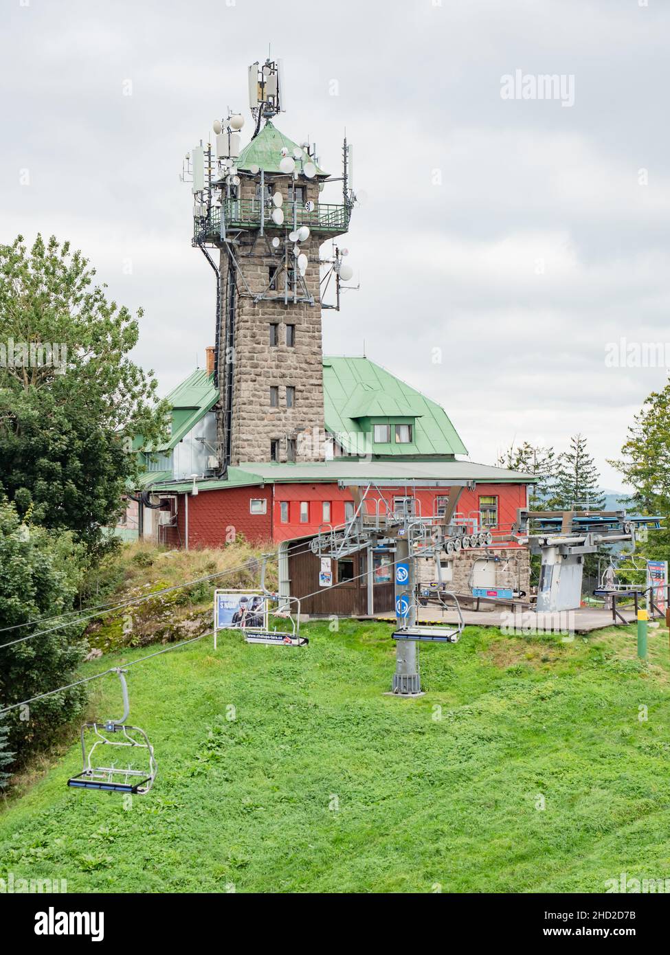Tanvaldsky Spicak, the popular historical lookout tower and tourist ...