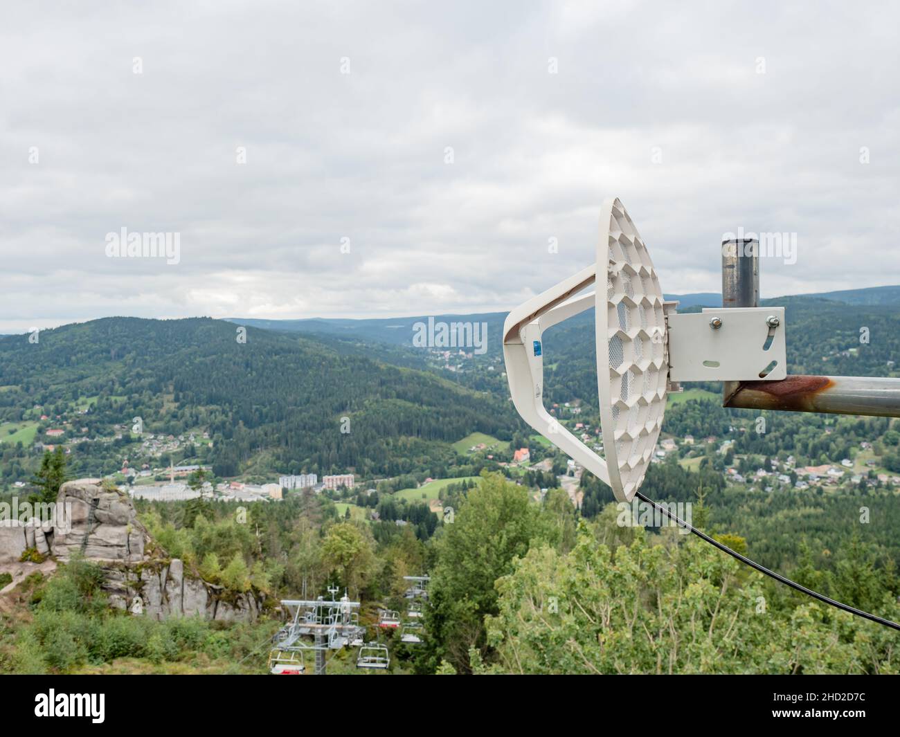 Climb up to communication Tower with antennas such a Mobile phone tower. 9th of September 2021 ...