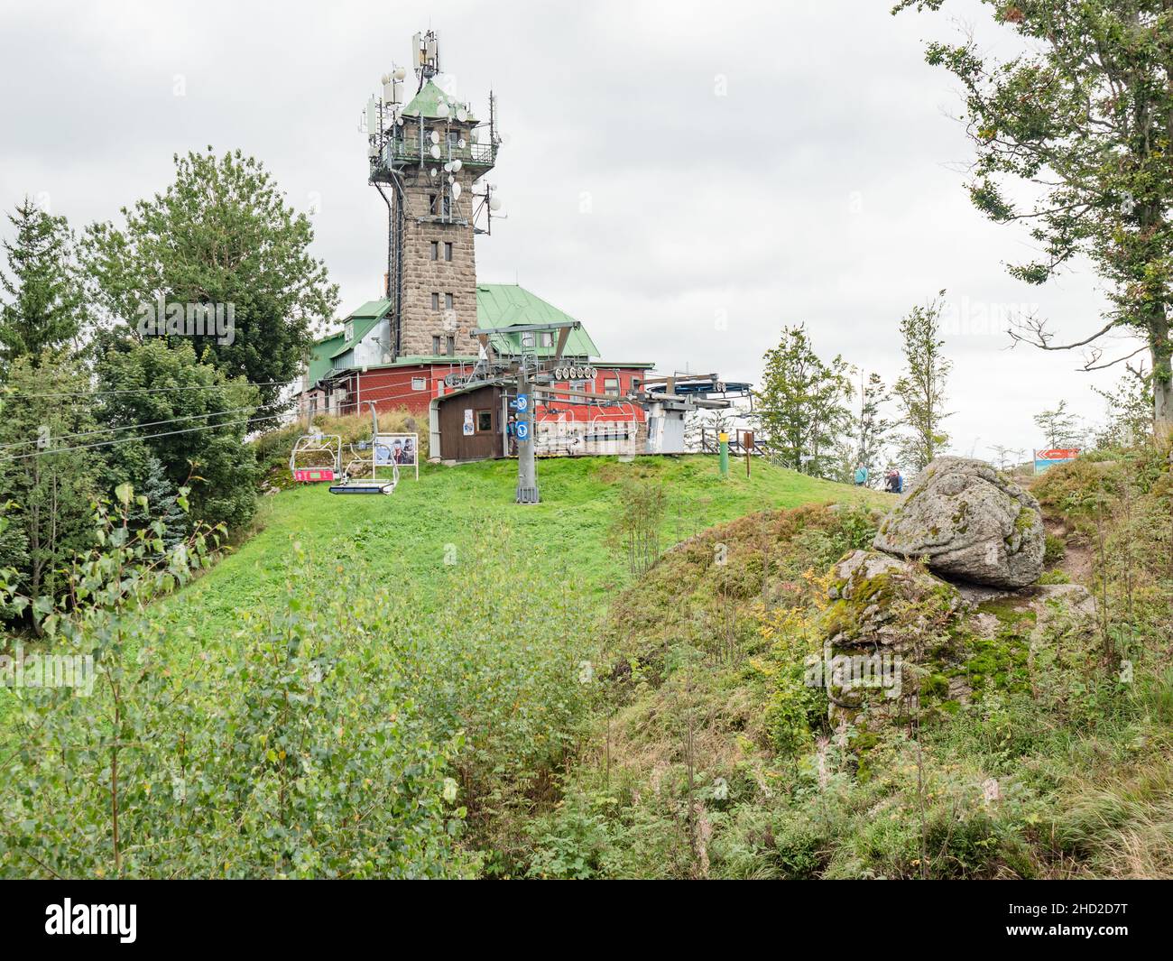 Tanvaldsky Spicak, the popular historical lookout tower and tourist ...